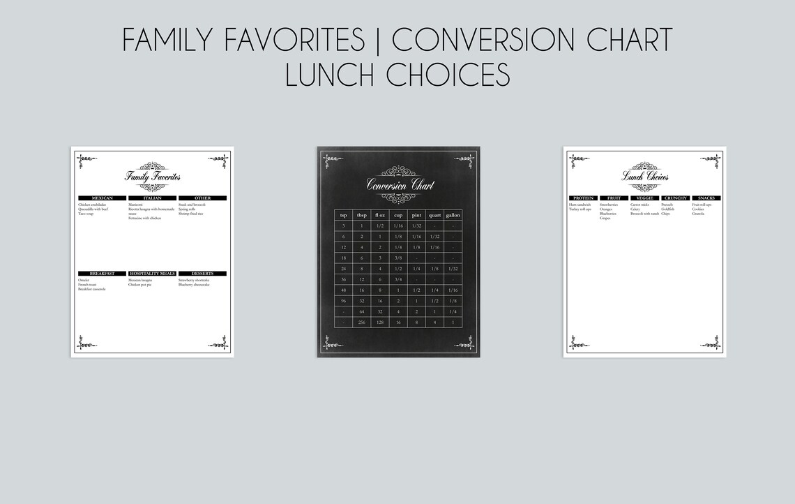 Editable Chalkboard Recipe Binder & Cookbook Template | Printable PDF ...