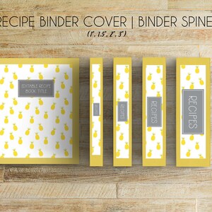 Pineapple Recipe Binder Kit, Printable Recipe Binder, Cookbook ...
