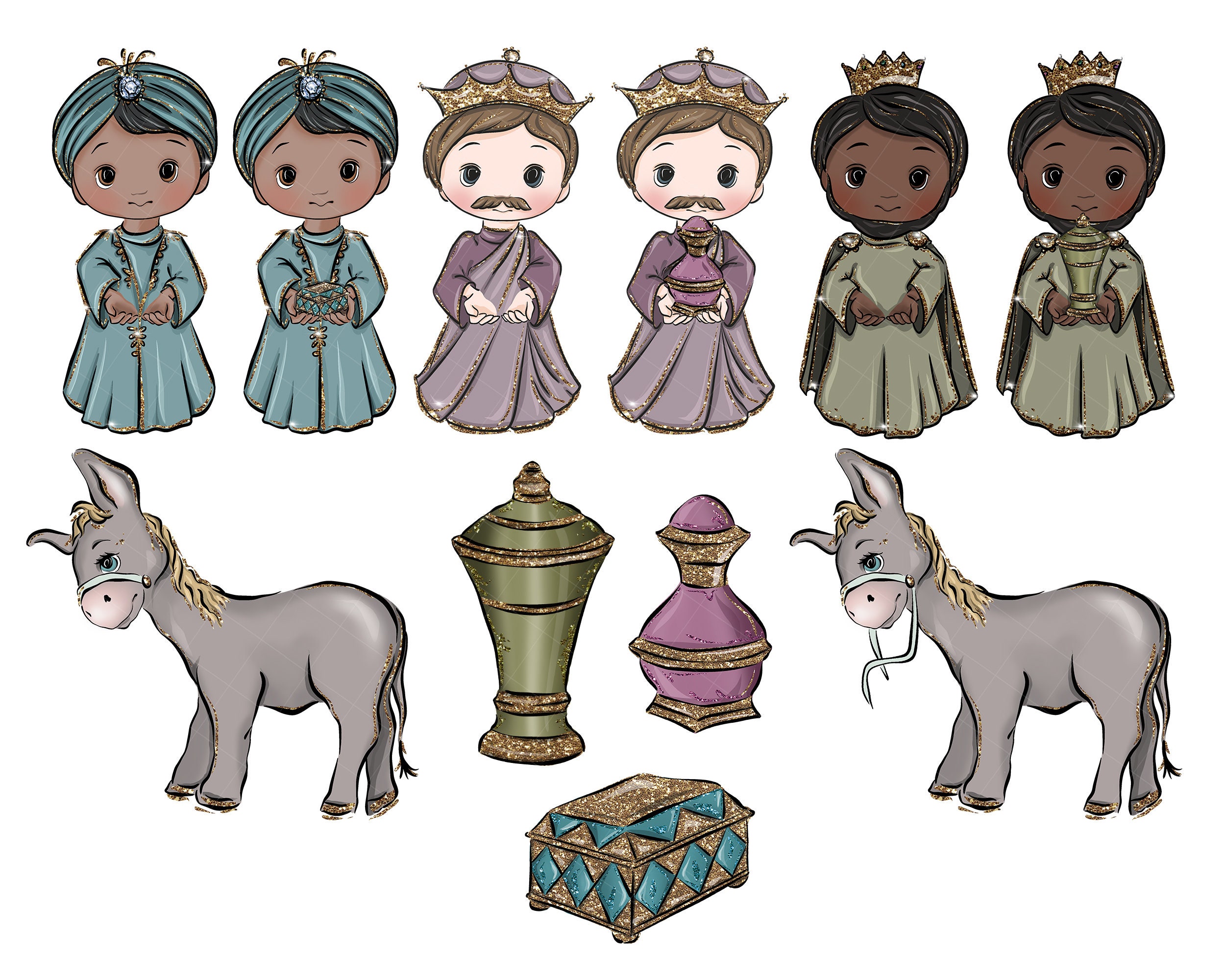 O Holy Night Clip Art Pack, Cute Planner Stickers, Angels, Nativity ...