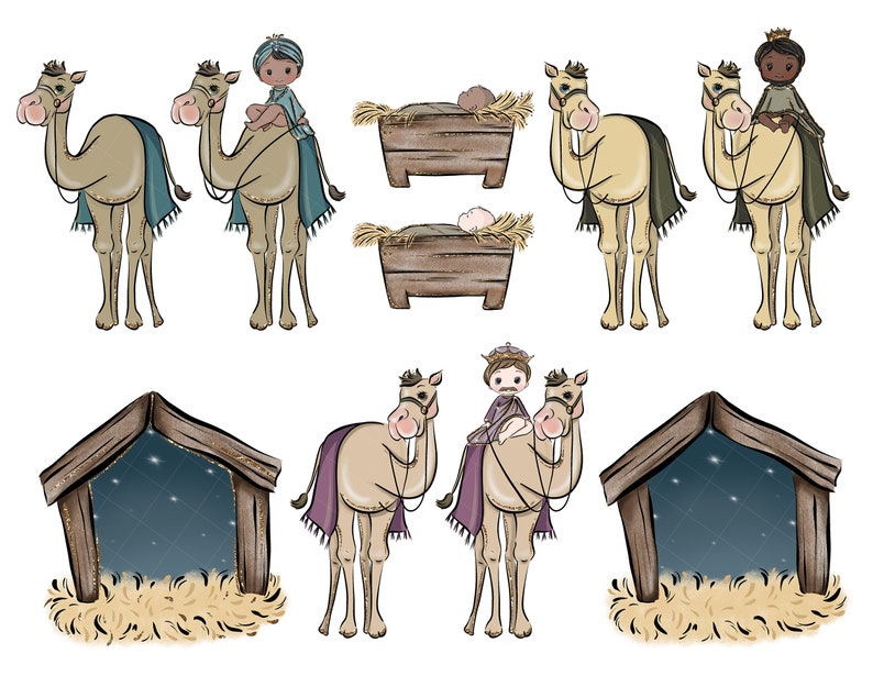 O Holy Night Clip Art Pack, Cute Planner Stickers, Angels, Nativity ...