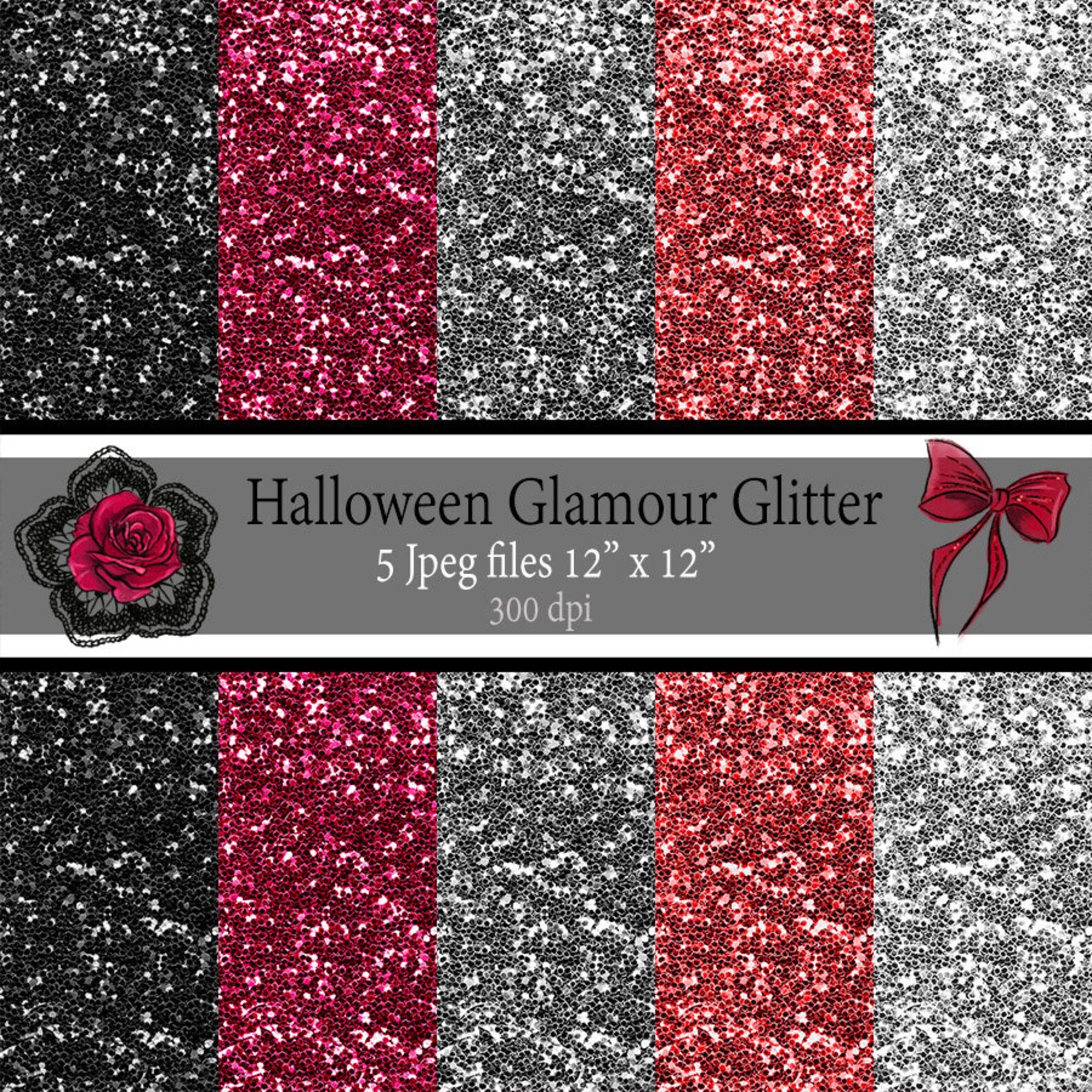 Halloween Glamour Glitter Paper - Etsy