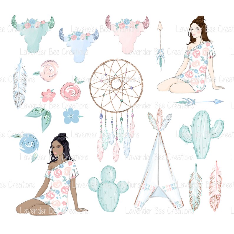 Boho Dreams Clipart - Etsy
