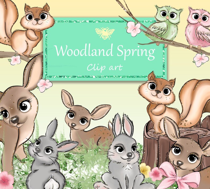 Woodland Spring, Easter, Woodland Animals, Spring, Clip Art, Planner ...