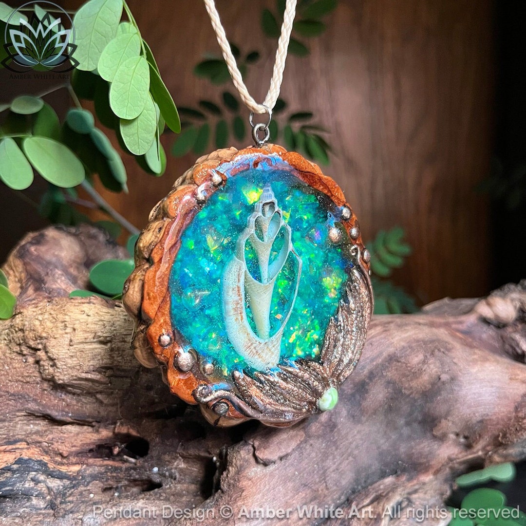 Mermaid Pendant Sea Shell & Mermaid Tail Pendant Mermaid Tail Necklace ...