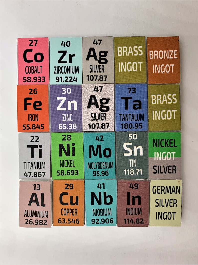 20 X 1 Gram Periodic Element Metal Ingots Bullion Tantalum Cobalt ...