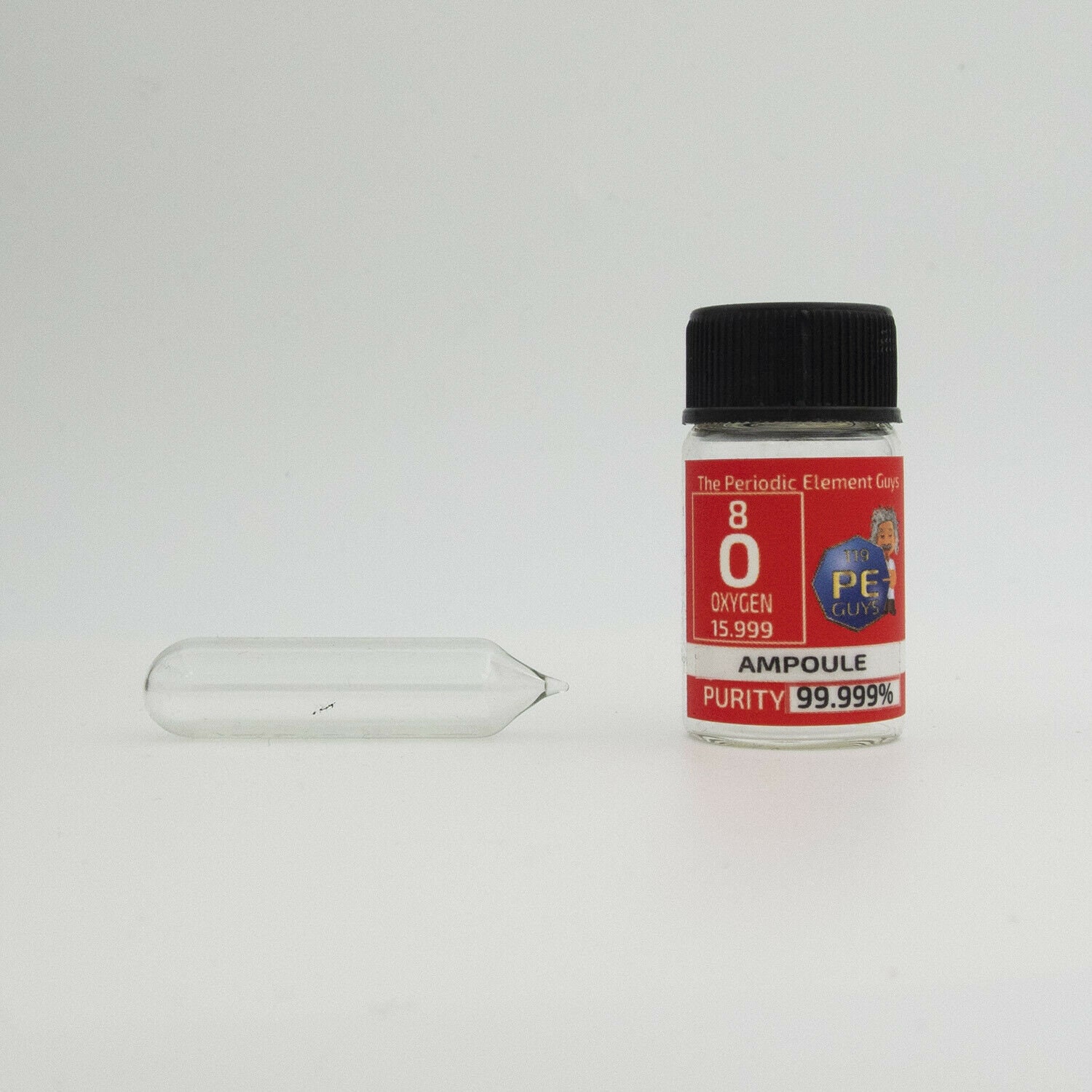 Pure Oxygen Gas Ampoule Element Sample Low Pressure in Labeled Glass ...