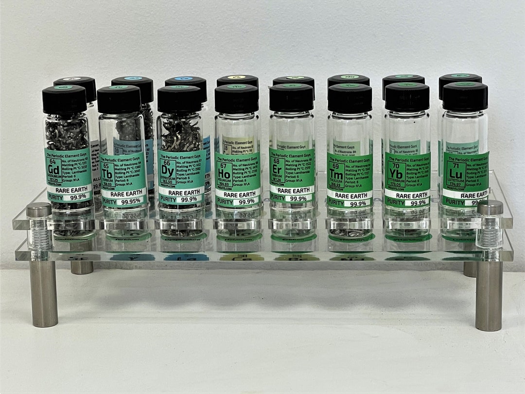 Deluxe Rare Earth Set, 16 X 2 Grams Each in Stand Tall Glass Vials in ...