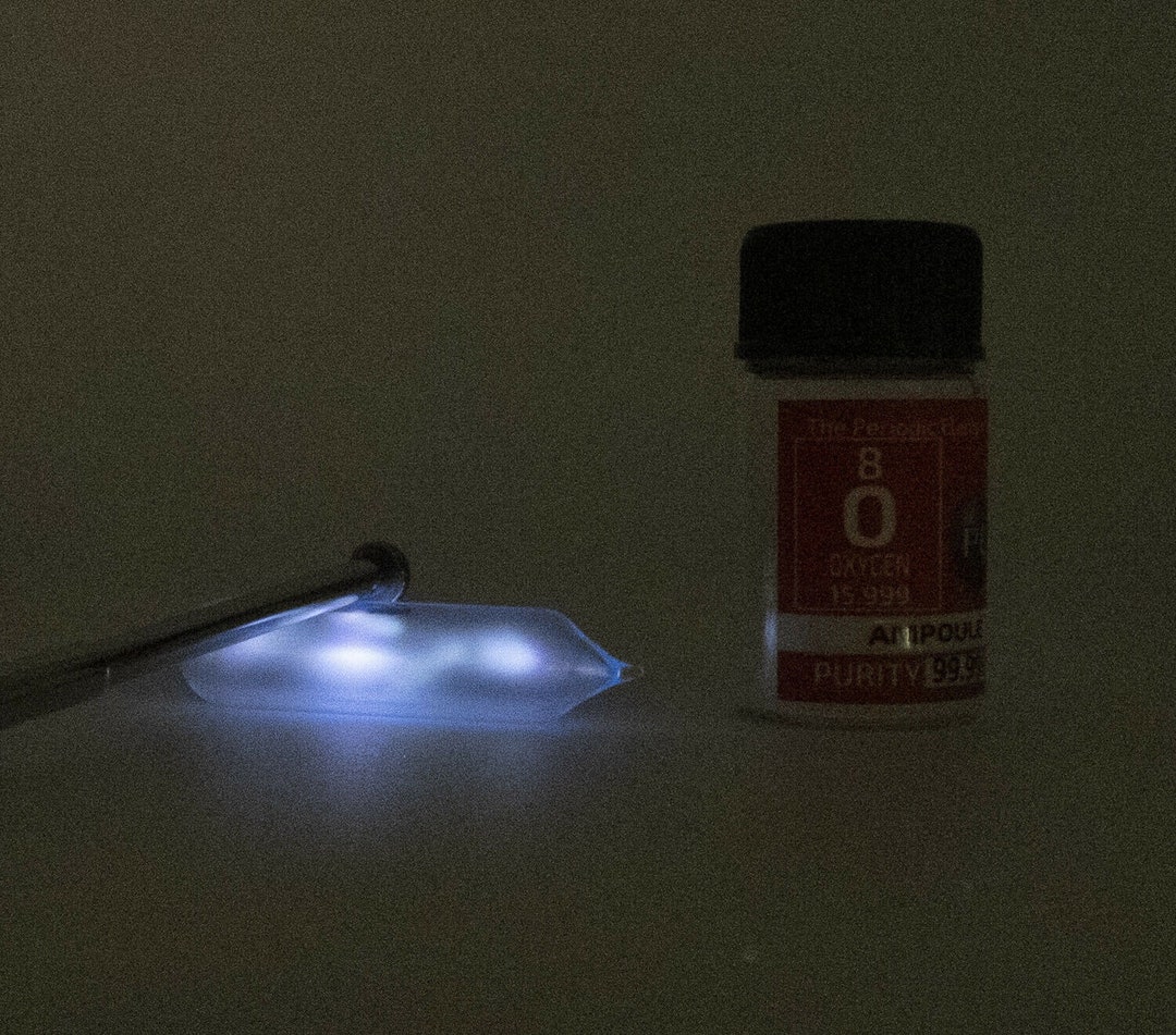 Pure Oxygen Gas Ampoule Element Sample Low Pressure in Labeled Glass ...