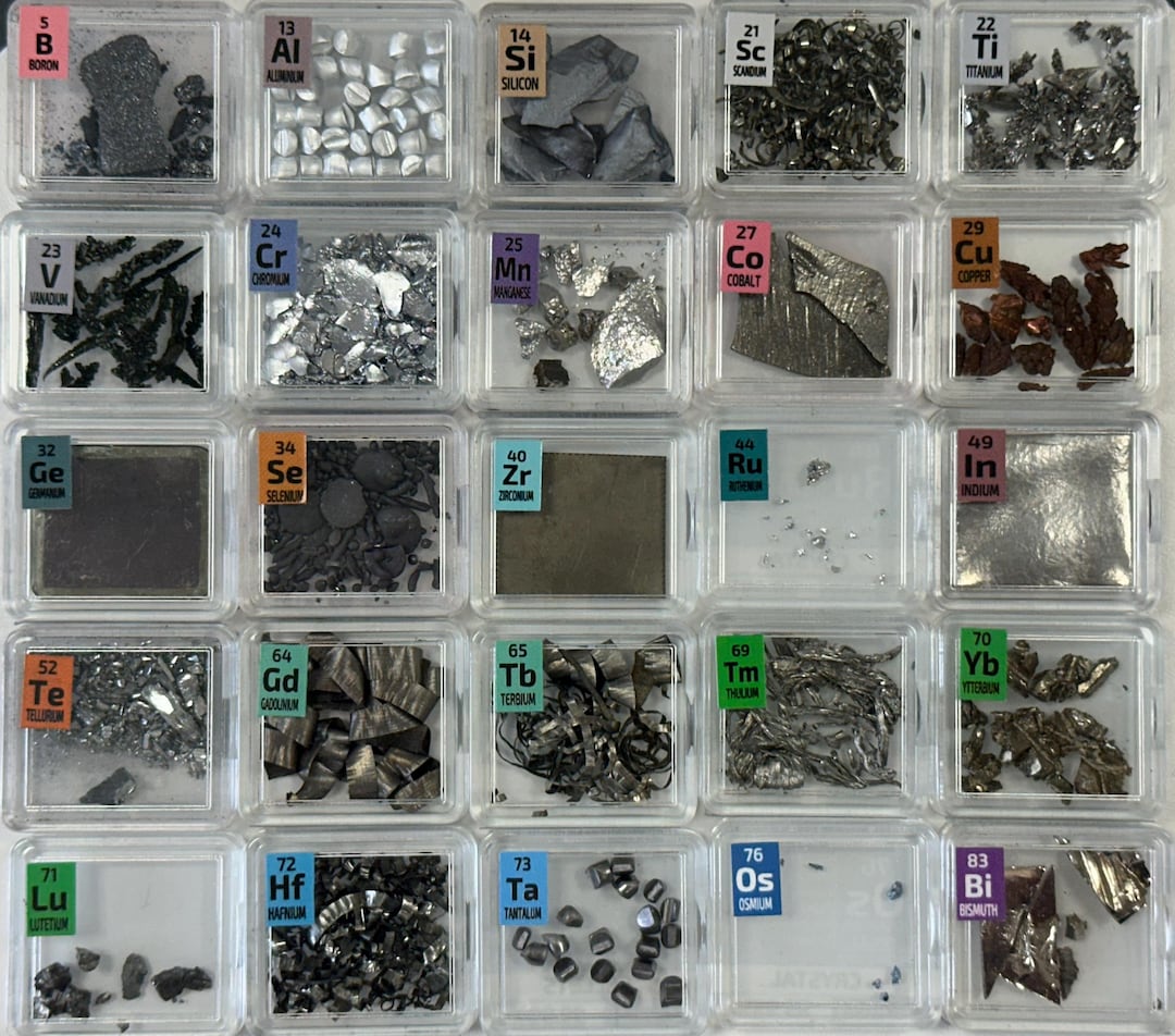 25 Piece Periodic Element Tile Set Including Osmium Ruthenium Scandium ...