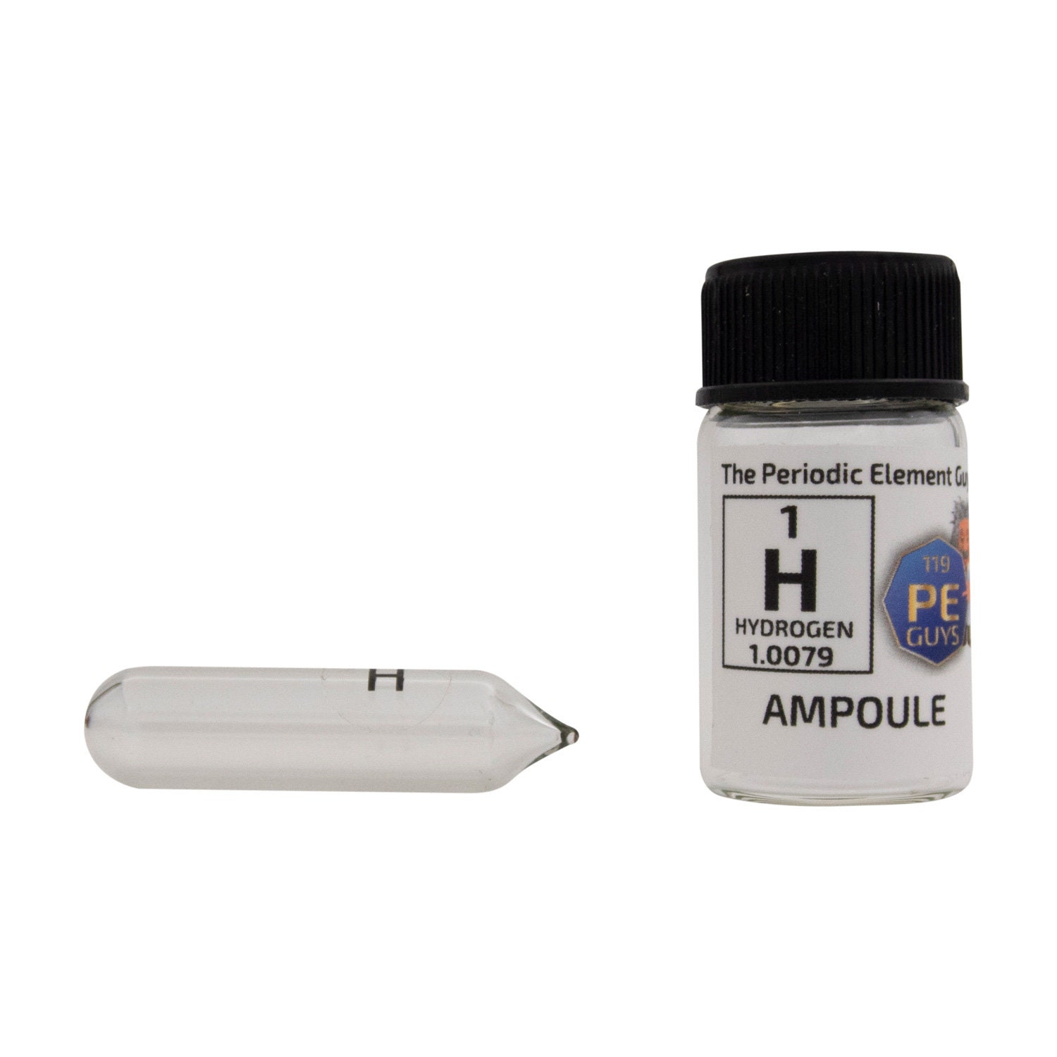 Pure Hydrogen Gas Ampoule Element Sample Low Pressure in Labeled Glass ...