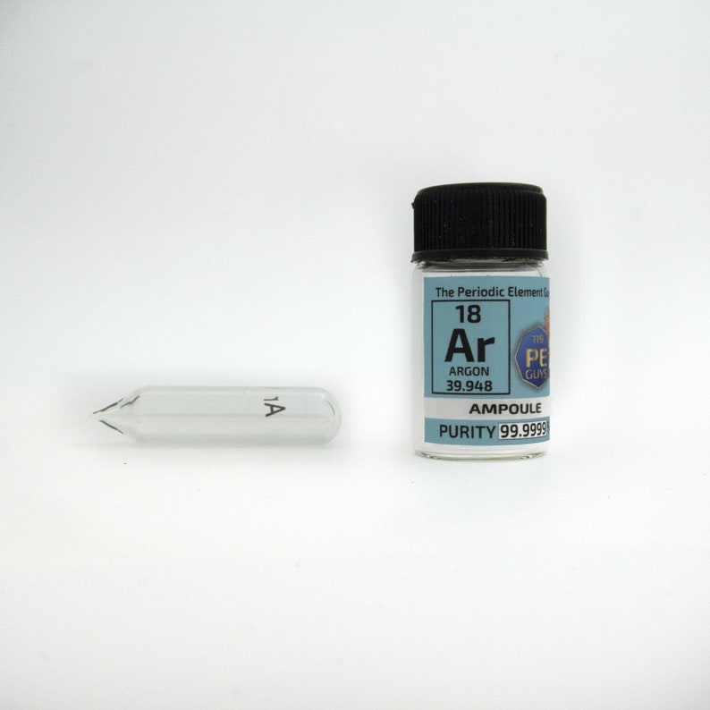Pure Argon Gas Ampoule Element Sample Low Pressure in Labeled Glass ...