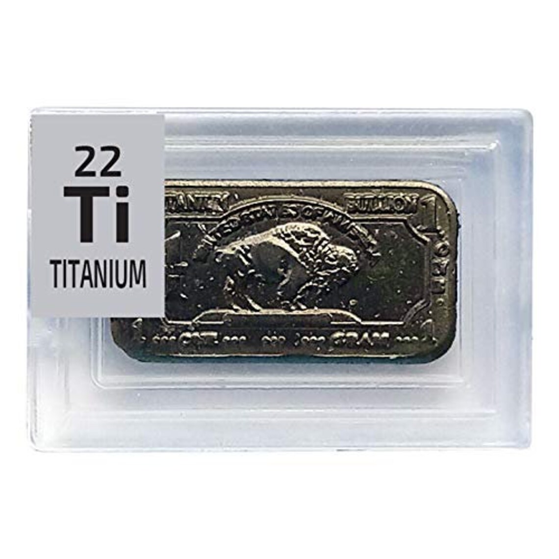 Gold Plated Titanium Metal 1 Gram Bar Ingot With Bear Emblem. 99.9% ...