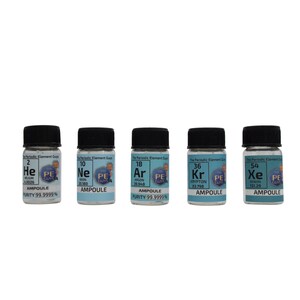 Noble Gases Set Ampoules in Labelled Bottle Helium Neon Argon Krypton ...