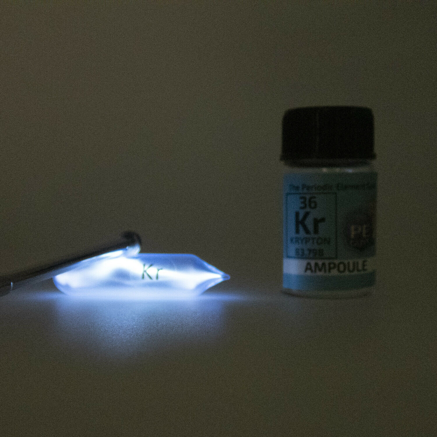 Pure Krypton Gas Ampoule Element 36 Sample Low Pressure in Labeled ...