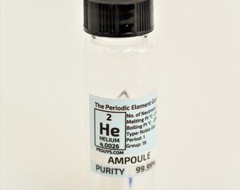 Pure Helium Gas Ampoule Element Sample Low Pressure in Labeled | Etsy