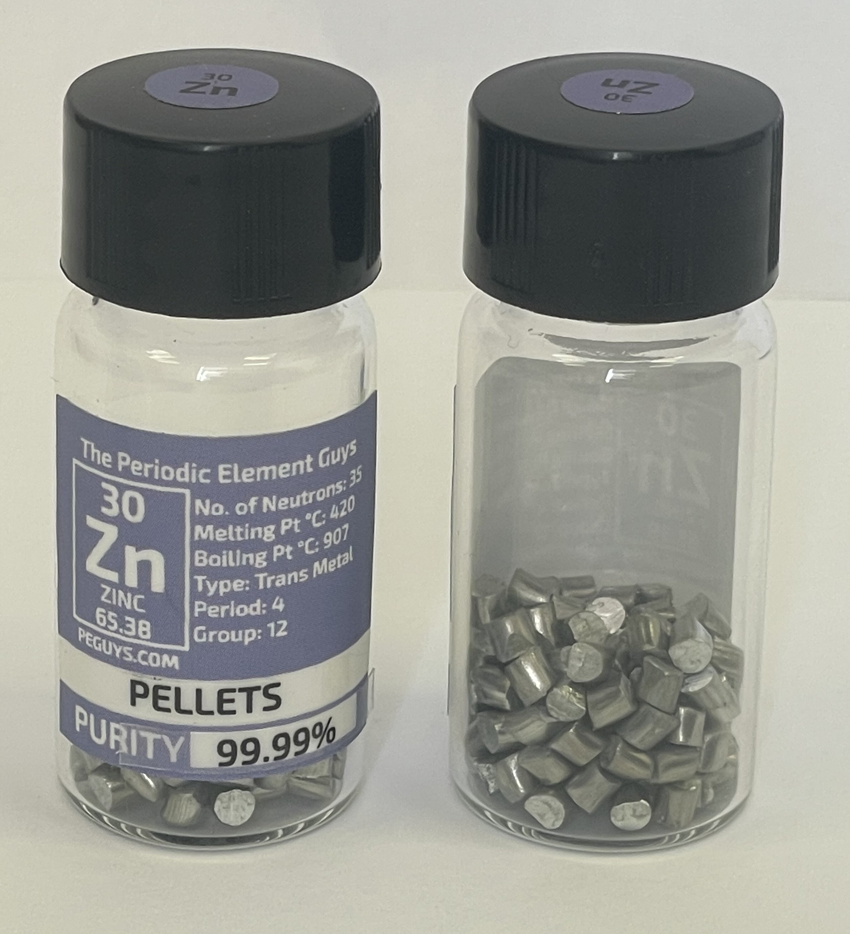 Zinc Metal Pellets 99.99% Purity 15 Grams in Our Fully Labeled Glass ...