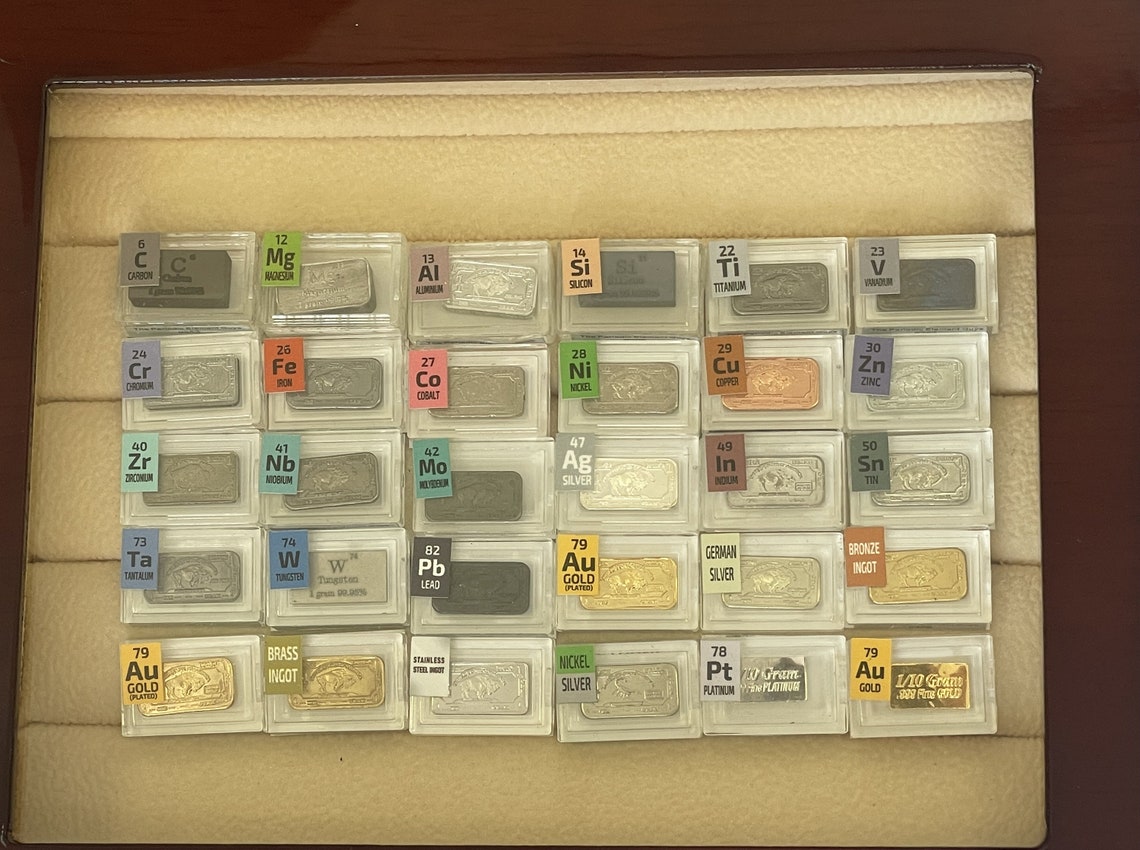 30 Metal Ingots Each in a Labeled Periodic Element Tile in - Etsy