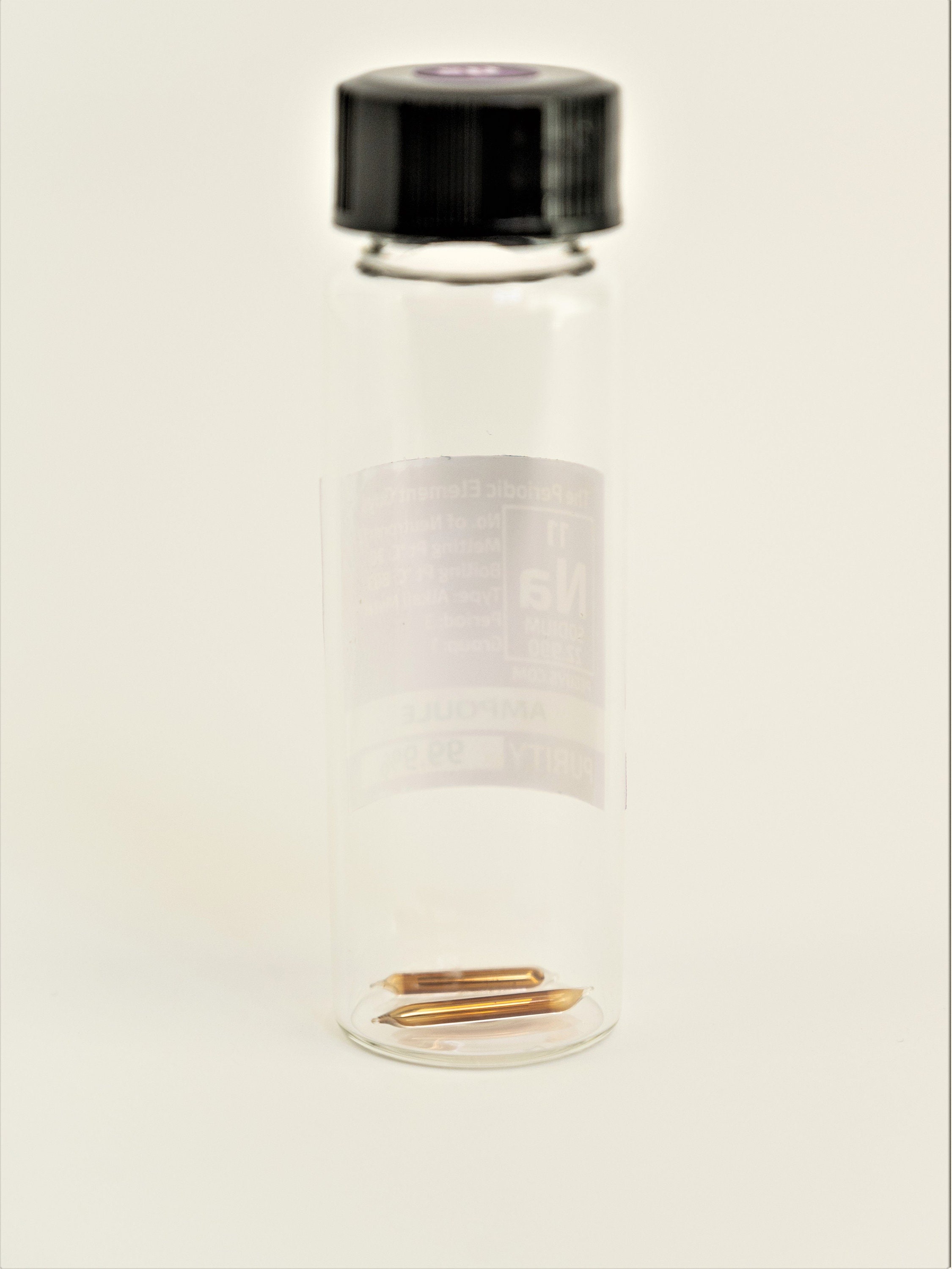 Sodium Metal Element Sample 2 X 15 Mg Ampoule 99,99% in New "stand Tall ...