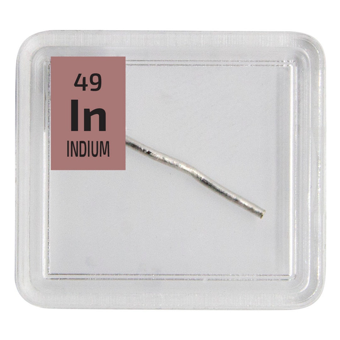 Indium Wire (99.999% Pure) Pure Element Sample in a PEGUYS Periodic ...