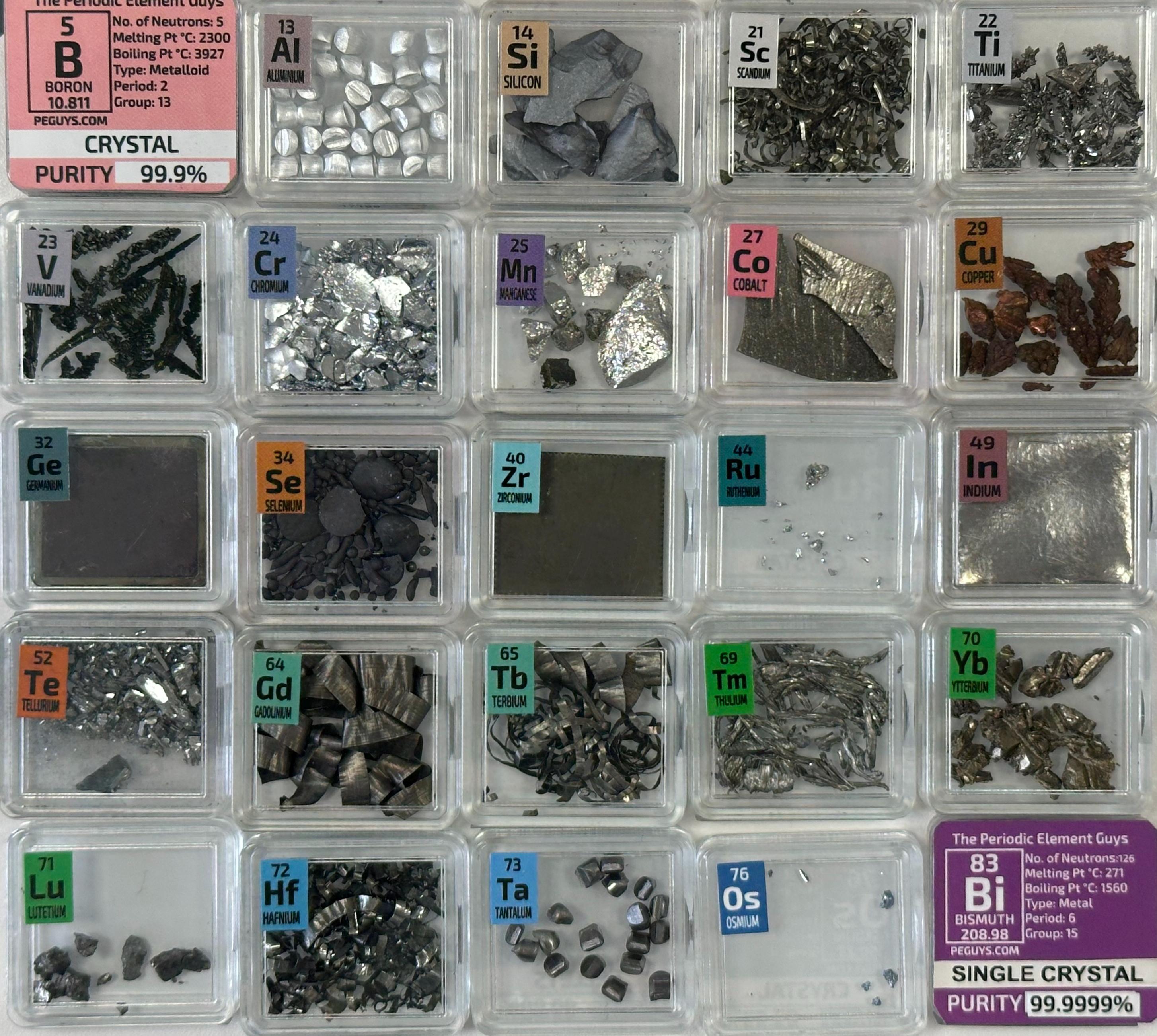 25 Piece Periodic Element Tile Set Including Osmium Ruthenium Scandium ...