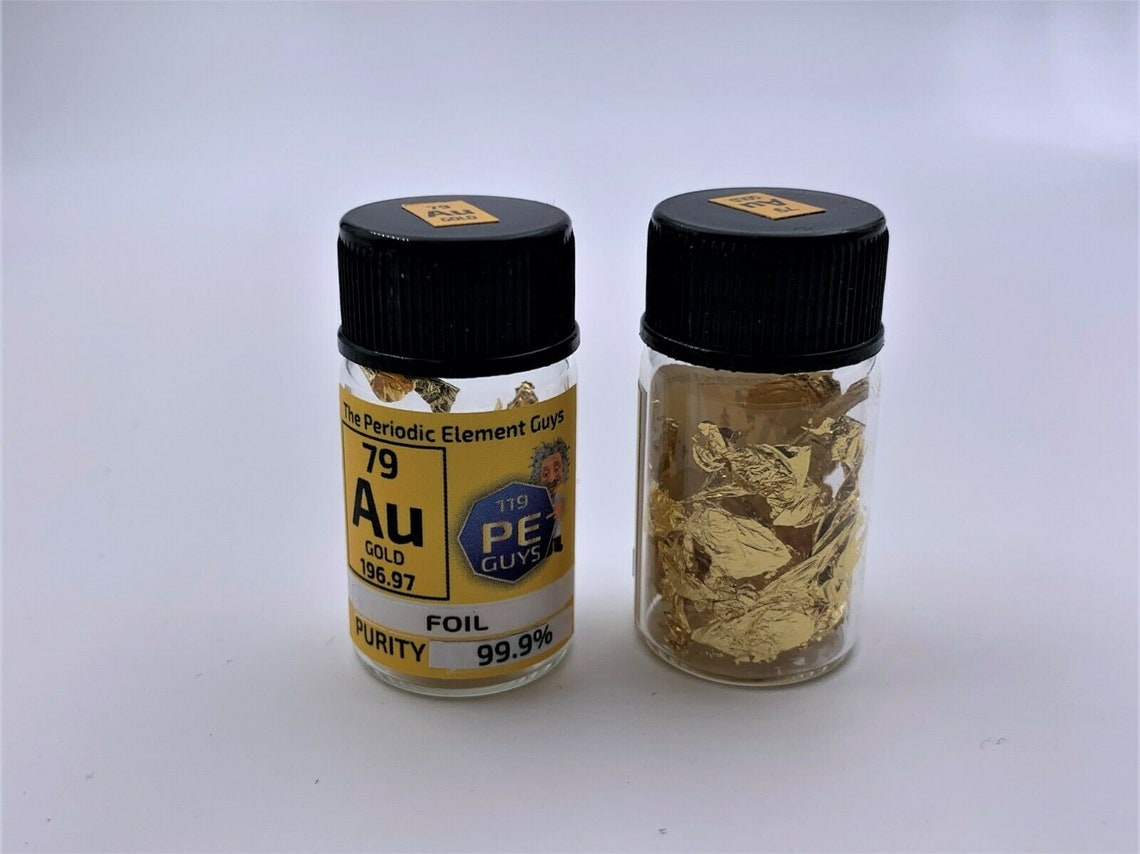 Gold Foil 10 Sq Cm 999% Sample in Periodic Element Bottle - Etsy