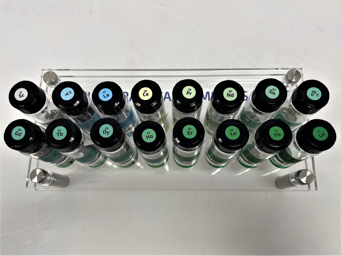 Deluxe Rare Earth Set, 16 X 2 Grams Each in Stand Tall Glass Vials in ...