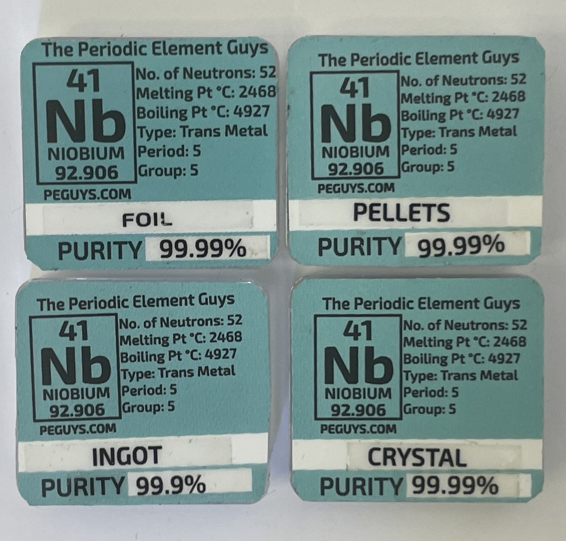 Pure Niobium Foil / Pellets / Ingot / Crystal 99.9% in Our - Etsy