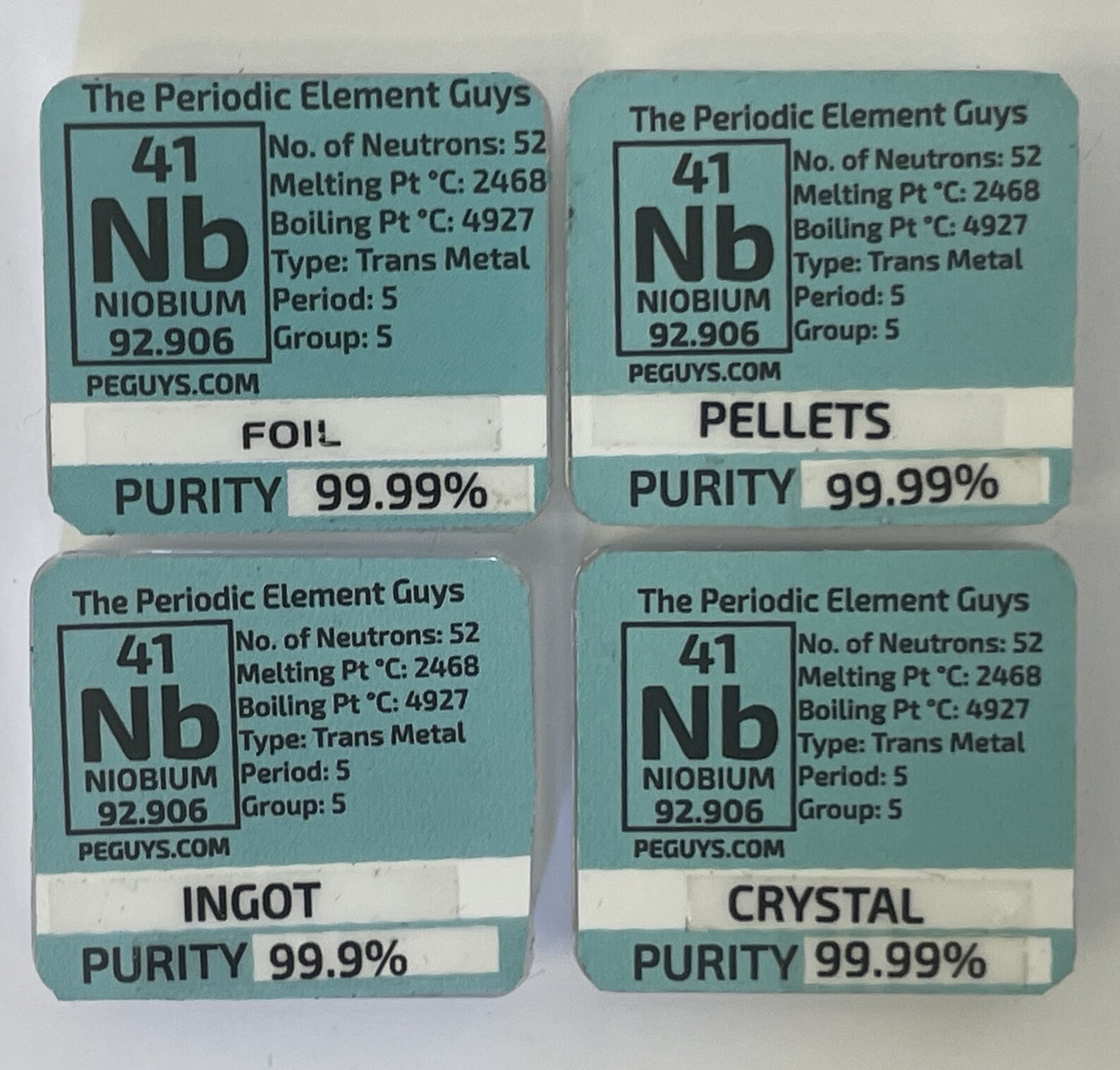 Pure Niobium Foil / Pellets / Ingot / Crystal 99.9%+ in Our New Thicker ...