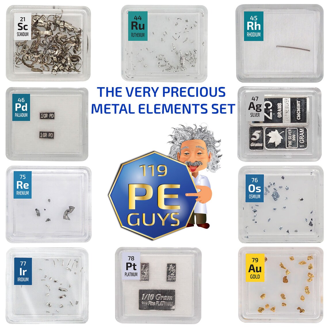 The PEGUYS Very Precious Metal Periodic Element Set. Gold Silver ...