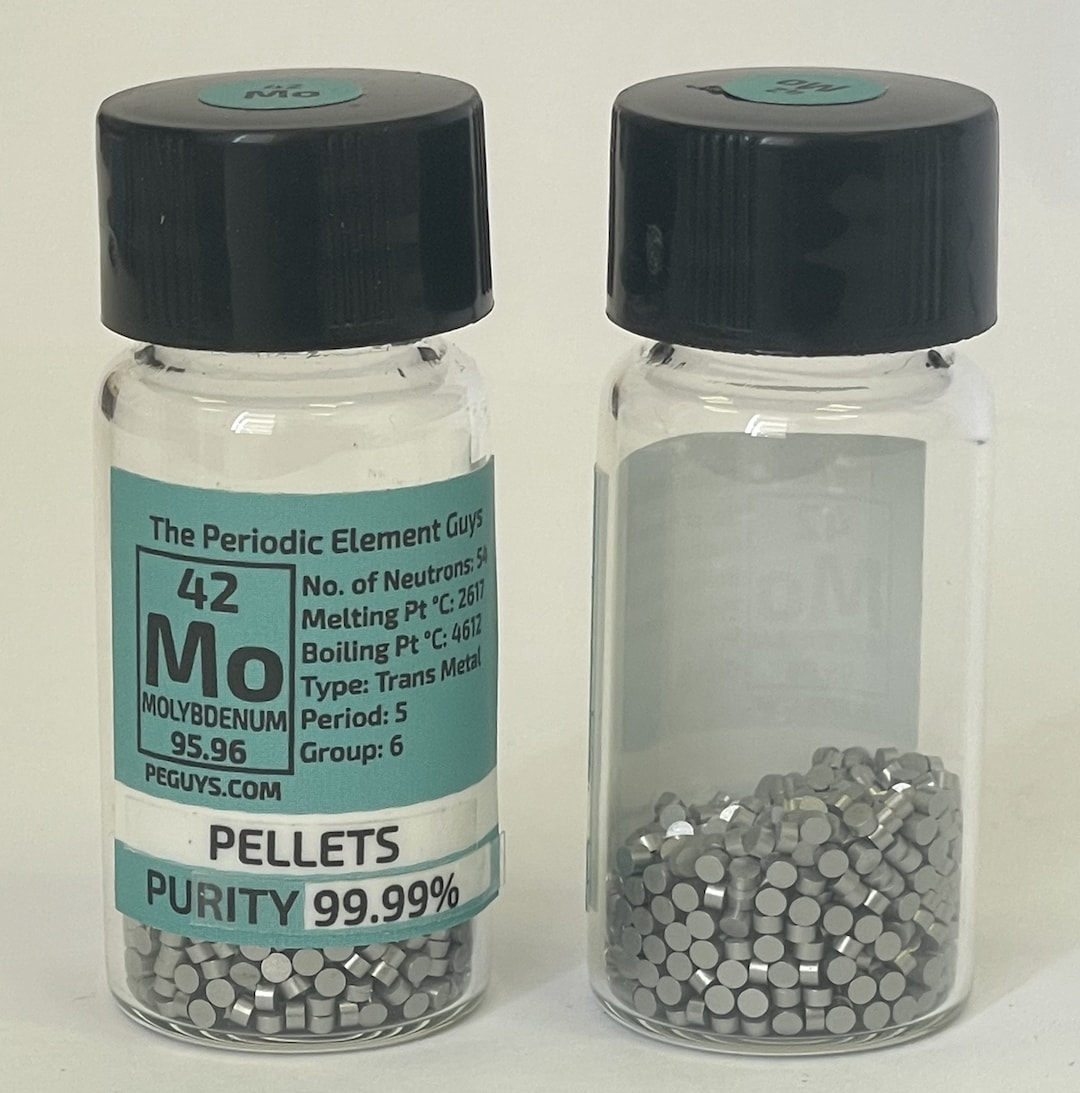 Molybdenum Metal Pellets, 99.99% Purity, 15 Grams in a Fully Labeled ...
