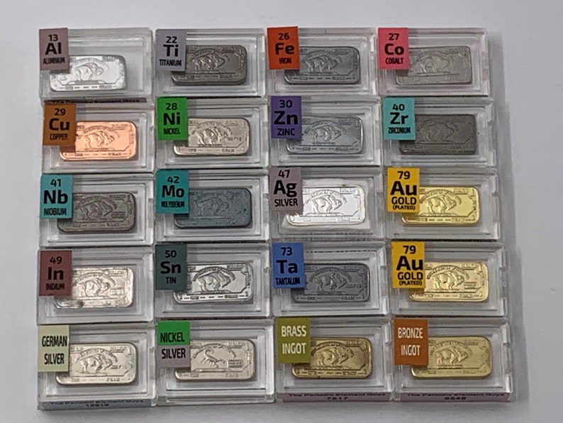 20 X 1 Gram Periodic Element Metal Ingots Bullion Tantalum Cobalt ...
