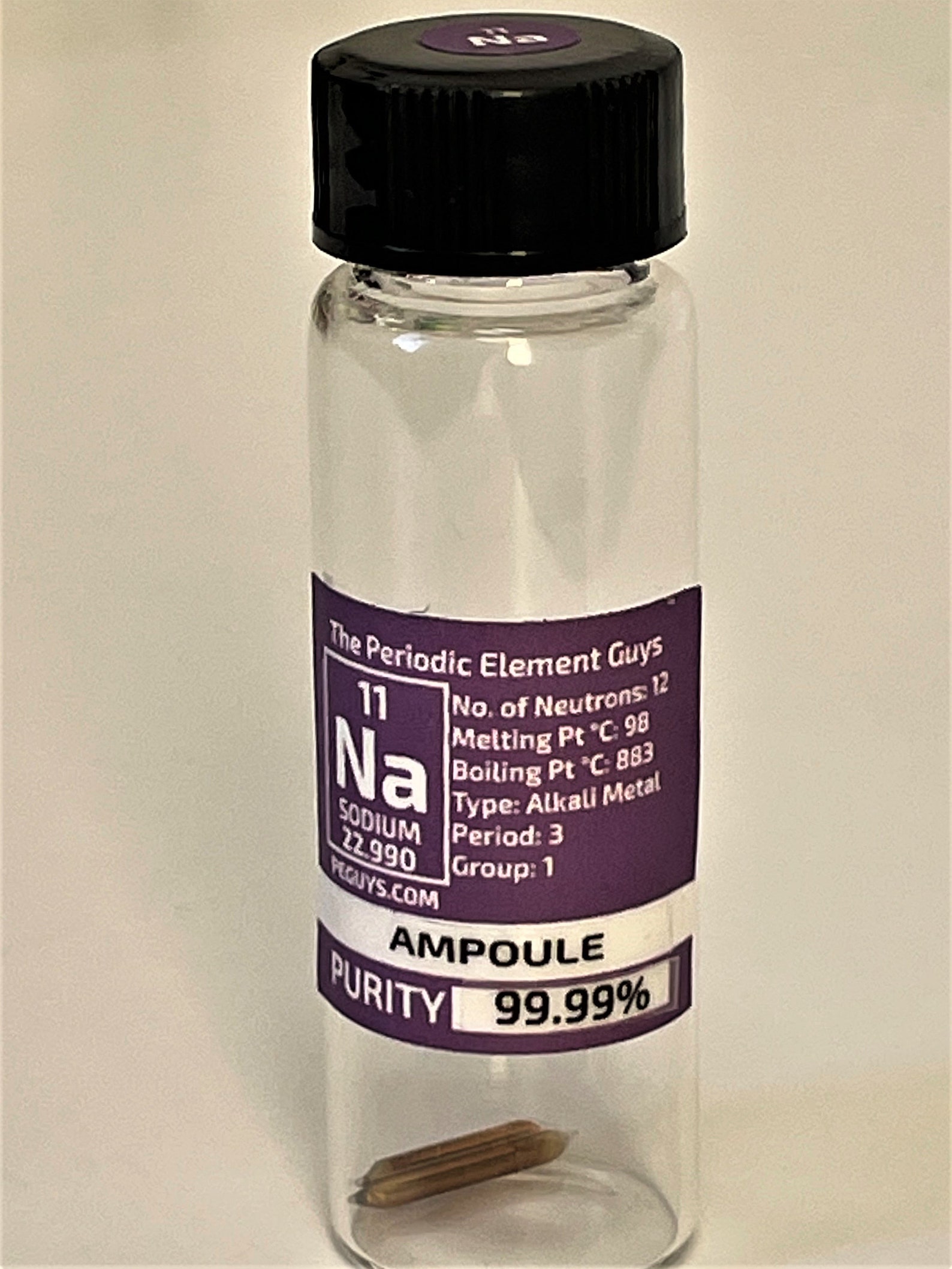 Sodium Metal Element Sample 2 X 15 Mg Ampoule 99,99% in New "stand Tall ...