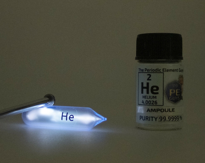 Pure Helium Gas Ampoule Element Sample Low Pressure in Labeled Glass ...