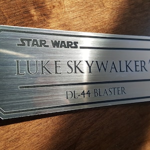 Luke Skywalkers Dl-44 Blaster Data Plate - Etsy