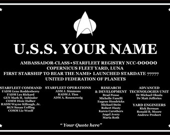 Starfleet Plaque - Etsy