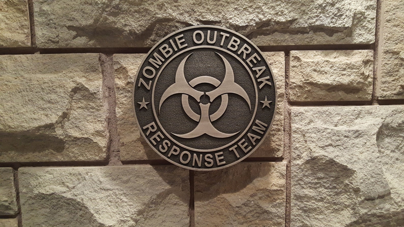 Zombie Outbreak Response Team Plaque Nickel /silver Finish - Etsy