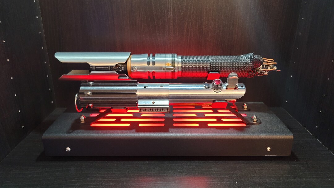Lightsaber Display Stand With Rear Jack LED Lights Textured Black ...