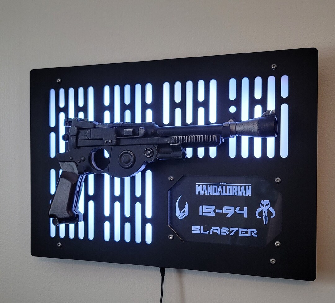 Black Finish IB-94 Mandalorian Blaster Wallmount Display With LED ...