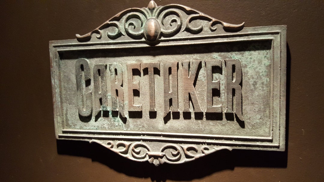 Haunted Mansion Attraction Caretaker Plaque Sign Antique - Etsy
