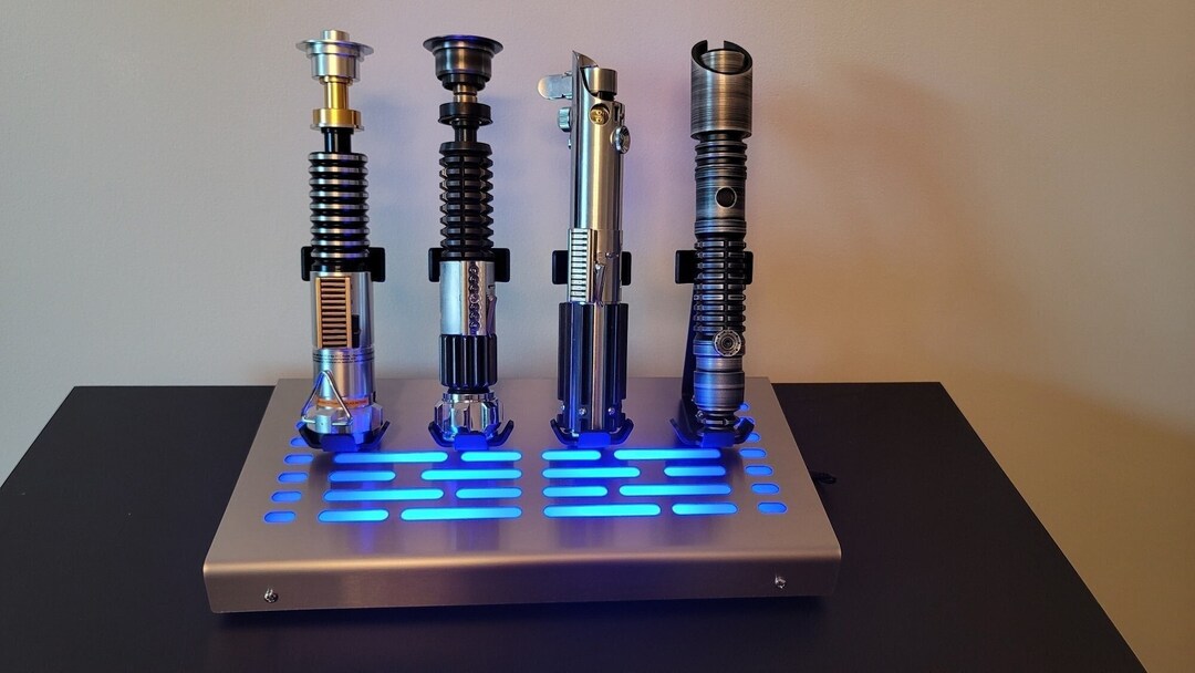 4 Lightsaber Vertical Display Stand With LED Lights Stainless Cover - Etsy