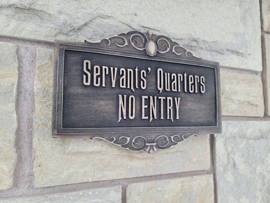 Haunted Mansion Attraction Servants Quarters Plaque Sign - Etsy