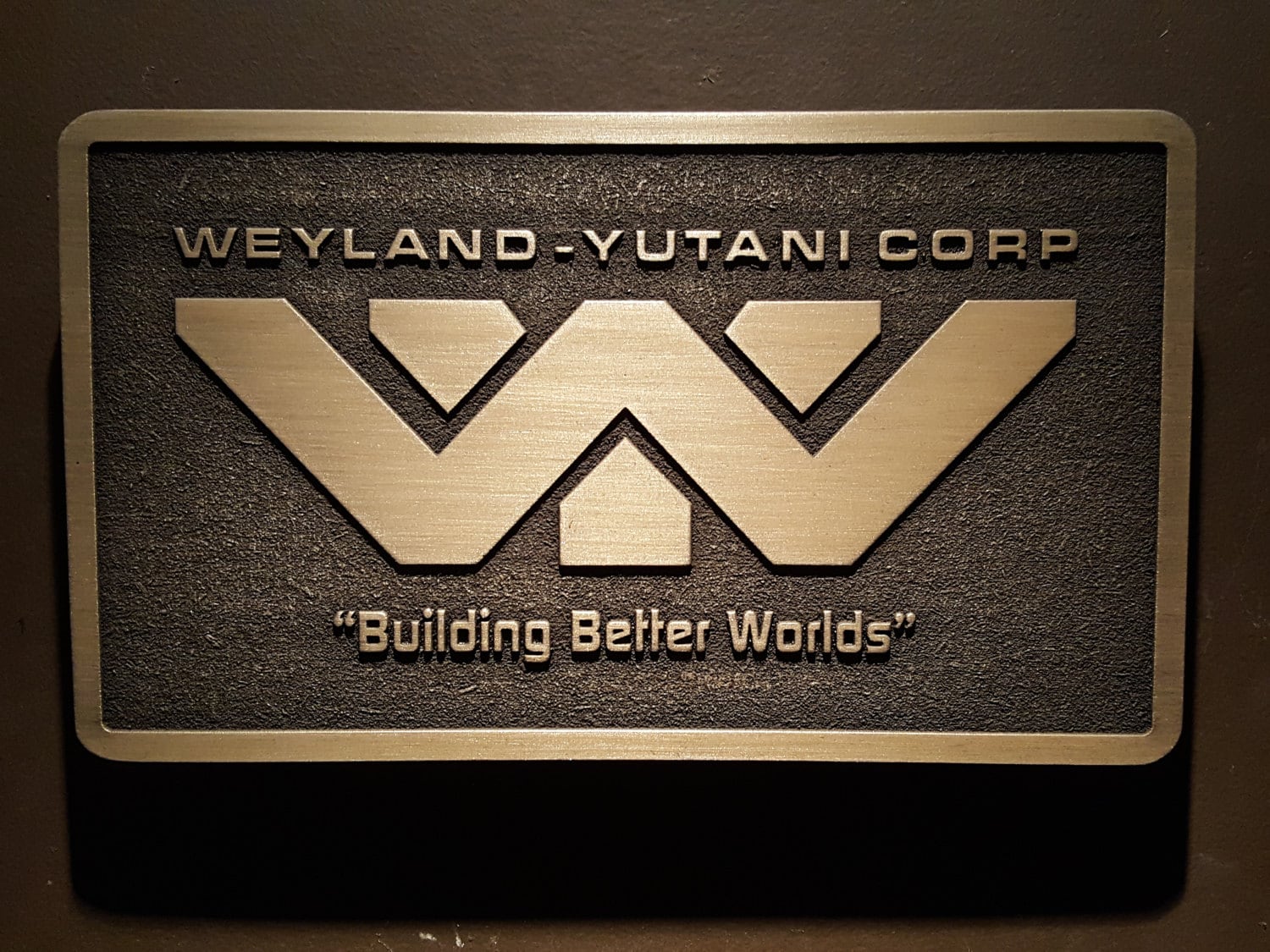 Weyland Yutani Corporation Alien Logo plaque BRASS finish | Etsy