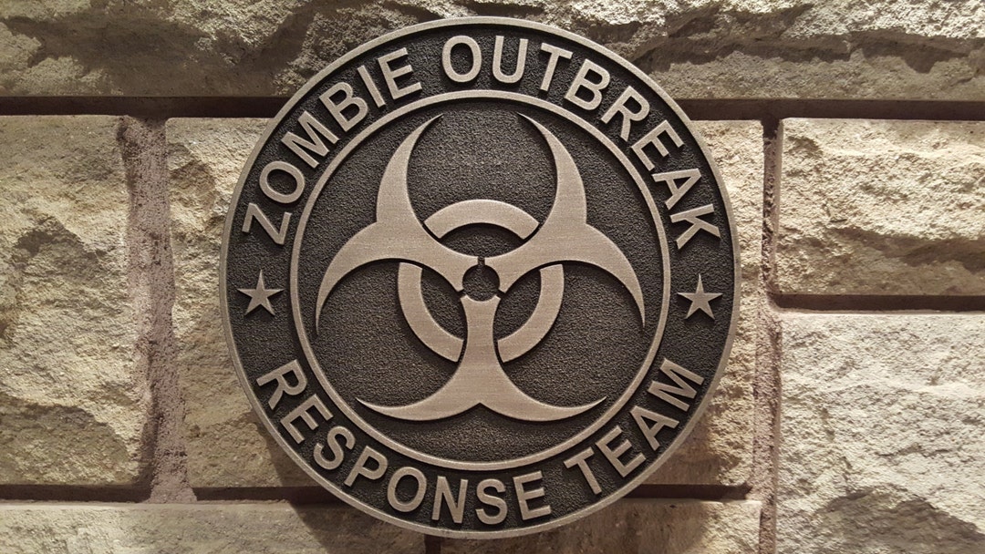 Zombie Outbreak Response Team Plaque Nickel /silver Finish - Etsy
