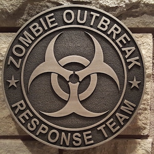 Zombie Outbreak Response Team Plaque Nickel /silver Finish - Etsy
