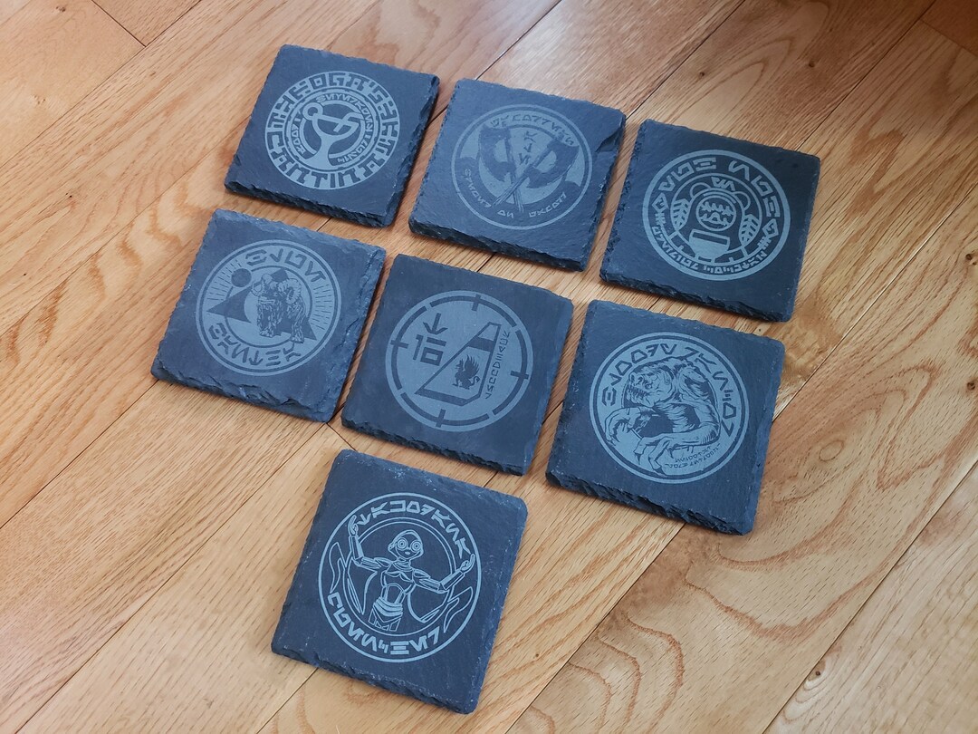 Ogas Cantina Themed Slate Coaster Set of 7 Galaxy's Edge - Etsy