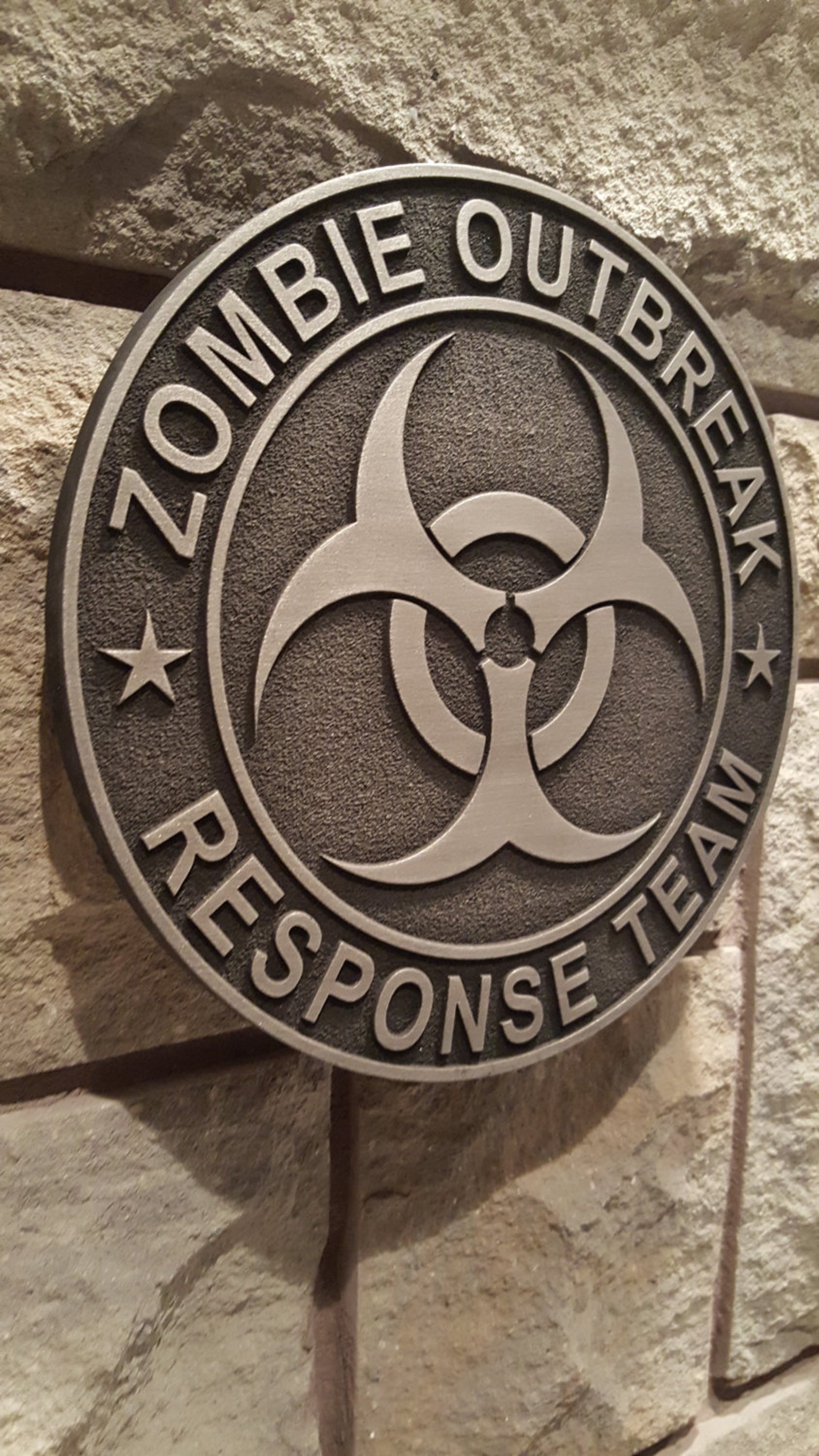 Zombie Outbreak Response Team Plaque Nickel /silver Finish - Etsy