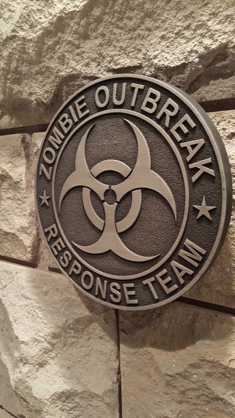Zombie Outbreak Response Team Plaque Nickel /silver Finish - Etsy