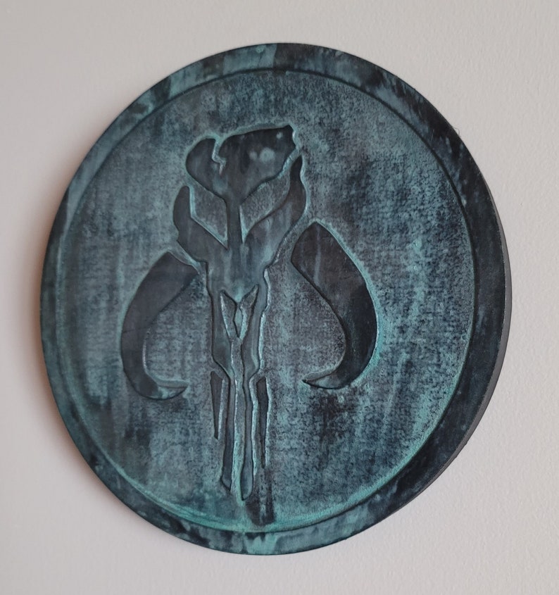Mandalorian Mythosaur Plaque Sign Boba Fett Dark Aged Finish - Etsy
