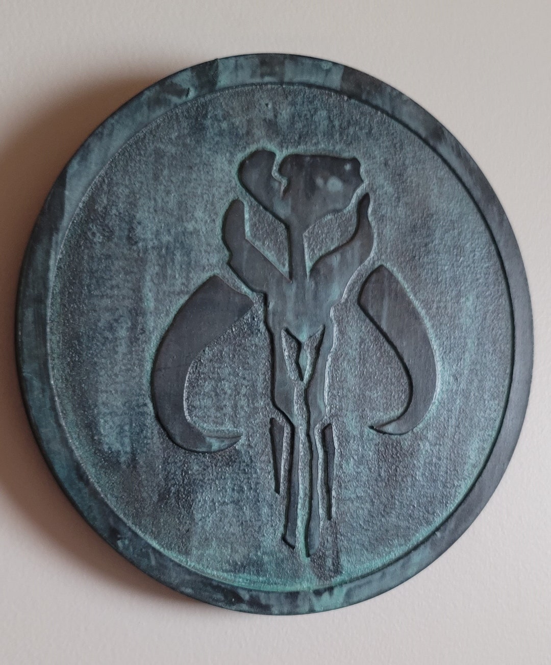 Mandalorian Mythosaur Plaque Sign Boba Fett Dark Aged Finish - Etsy