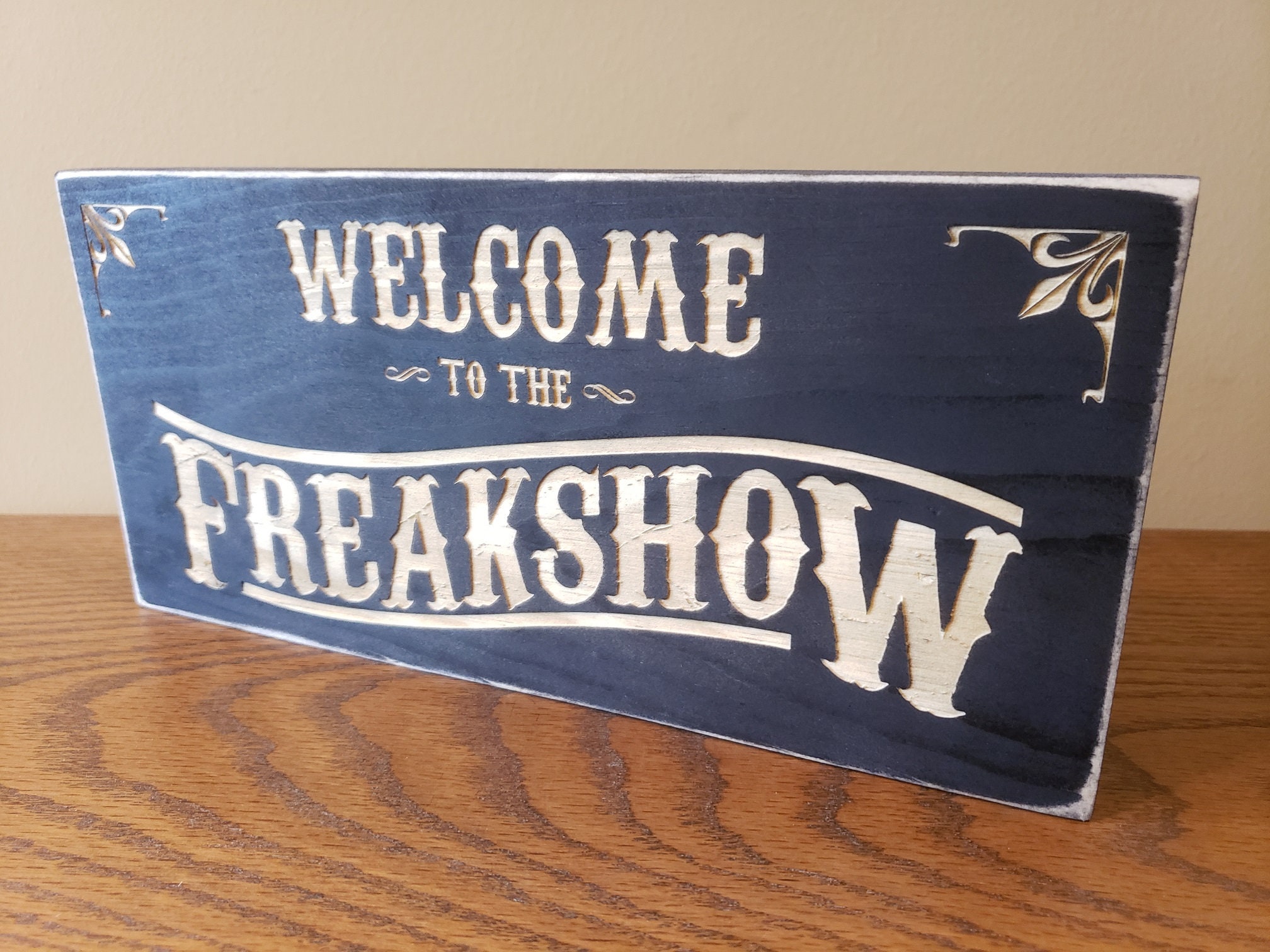 Welcome to the Freakshow Vintage Wooden Door Sign - Etsy Canada